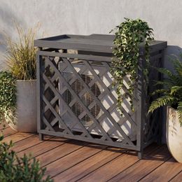 Verkleidung f&uuml;r Klimaanlage/W&auml;rmetauscher MCW-Q14, Abdeckung Holz MVG-zertifiziert 78x90x45cm ~ anthrazit-grau