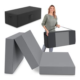 Spar-Set Klappmatratze G&auml;stematratze, 140x195x15cm, grau inkl. Husse schwarz & Transporttasche