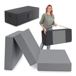 Spar-Set Klappmatratze G&auml;stematratze, 140x195x15cm, grau inkl. Husse anthrazit & Transporttasche