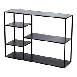 [en.casa] Standregal, Schwarz, Metall, Rechteckig, 120x87.5x35 cm, Wohnzimmer, Regale, B&uuml;cherregale
