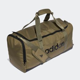 Sporttasche adidas Performance "LINEAR DUFFELBAG M", gr&uuml;n (olive strata, schwarz), Obermaterial: 100% Polyester, Taschen Sporttasche