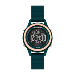 Chronograph Skechers "FAIRHAVEN", gr&uuml;n, Armbanduhren, Damen, Chronograph, Quarzuhr, Armbanduhr, Damenuhr, Silikonarmband, digital, Tag