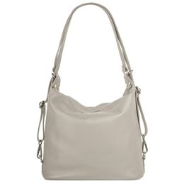 Shopper Samantha Look, Damen, Gr. B/H/T: 31cm x 29cm x 11cm onesize, grau, Leder, leicht gl&auml;nzend, unifarben, Taschen Shopper, echt Leder, Made in Italy