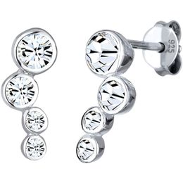 Paar Ohrstecker Elli "Schmuck Geschenk Silber 925 Ohrringe", silber (silberfarben, kristallwei&szlig;, kristallwei&szlig;), Ohrringe, Damen, Silber 925 (Sterlingsilber), mit Glasstein
