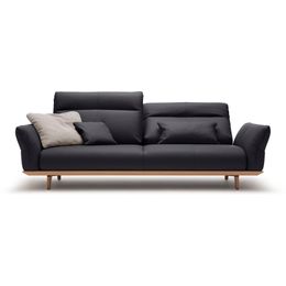 3,5-Sitzer "CR.460 mit verstellbarer R&uuml;ckenlehne, bequem und hochwertig", schwarz (signalschwarz 534, 58), B:228cm H:103cm T:100cm, NaturLEDER OSKAR (echtes Rindsleder), CREATION BY ROLF BENZ, Sofas, Sockel in Eiche, F&uuml;&szlig;e Eiche natur, Breite 228 cm