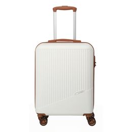 Hartschalen-Trolley Travelite "BALI Reisekoffer Hartschale", Gr. B/H/T: 39cm x 55cm x 20cm 34 l, braun (wei&szlig;, cognac), ABS, unifarben, Basic, Koffer, TSA-Schloss &ndash; robustes Reisegep&auml;ck