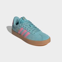 Damen Sneaker "VL COURT 3.0", adidas Sportswear, Gr. 36mint ton, bliss pink, gold metallic, Leder, Synthetik, Schuhe, inspiriert vom Design des