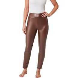 w&auml;schepur Damen Leggings in Leder-Optik schoko, Gr&ouml;&szlig;e 36/38