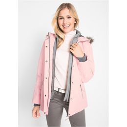 bonprix Winterjacke in 2-in1 Optik, rosa, Gr.36, Praktische Jacke mit Kapuze, wattiert