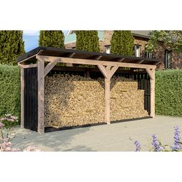 Skan Holz Holzunterstand 'Holm 2' anthrazit 500 x 144 cm