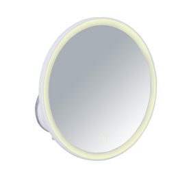 Wenko LED-Spiegel 'Isola' wei&szlig; &Oslash; 16 cm