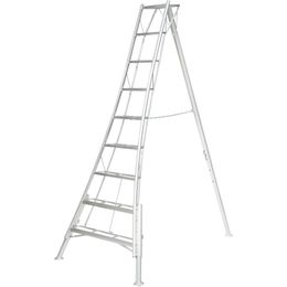 Niwaki 3-Holm-Gartenleiter Aluminium silbern 210 x 125 x 281 cm
