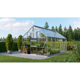 Vitavia Gew&auml;chshaus 'Meridian 1 11500' 254,4 x 441 cm mit 3 mm Sicherheitsglas aluminiumfarben