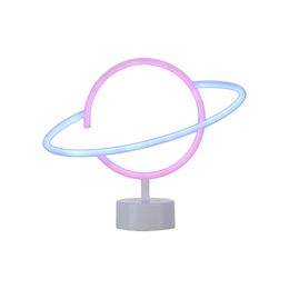 Just Light LED-Neon-Bild 'Saturn' mehrfarbig 30 x 24 x 8,5 cm