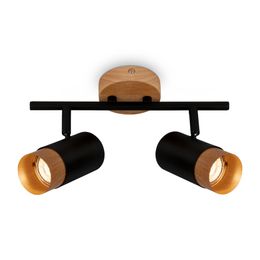 Briloner Spotleuchte holzfarben/schwarz &Oslash; 9 x 37 x 15 cm, 2-flammig