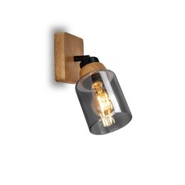 Briloner Spotleuchte holzfarben Rauchglas &Oslash; 11 x 11,5 cm, 1-flammig