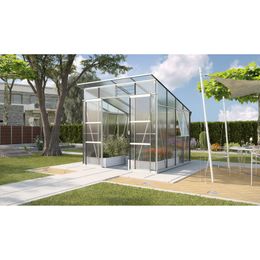 Vitavia Gew&auml;chshaus 'Playa 7600' 254,4 x 254,4 cm mit 6 mm Hohlkammerplatten aluminiumfarben