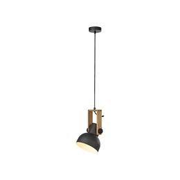 Just Light Pendelleuchte 'CUP 2.0' schwarz/holzfarben &Oslash; 16,6 cm 1-flammig