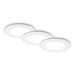 Briloner LED-Einbauleuchte 4,8 W &Oslash; 9,2 cm 3 St&uuml;ck wei&szlig;