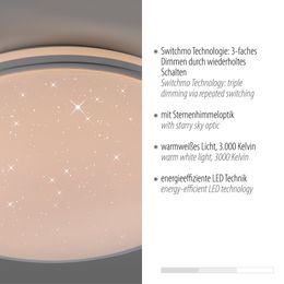 Just Light LED-Deckenleuchte 'Kyle' wei&szlig;/silber &Oslash; 49 cm
