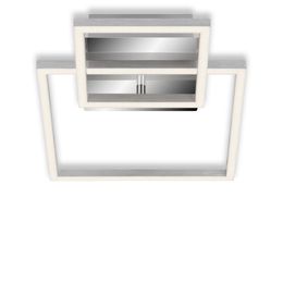 Briloner LED-Deckenleuchte 'Frame' chromfarben/aluminiumfarben 1500 lm, 26 x 35,8 cm