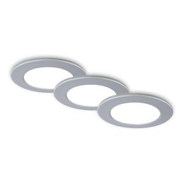 Briloner LED-Einbauleuchte 4,8 W &Oslash; 9,2 cm 3 St&uuml;ck chromfarben
