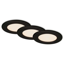 Briloner LED-Einbauleuchte 6 W &Oslash; 11,5 cm 3 St&uuml;ck mattschwarz