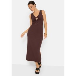 LSCN BY LASCANA Maxikleid dunkelbraun Gr. 40 f&uuml;r Damen. Mit V-Ausschnitt. Sehr Figurbetont. Nachhaltig.
