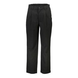 Chinos LINDBERGH "Klassische Hose Wide Fit", Herren, Gr. L, schwarz (schwarz mel), Obermaterial: 56% Polyester, 40% Wolle, 4% Elasthan. Futter: 55% Polyester, 45% Viskose, meliert, weit, Hosen