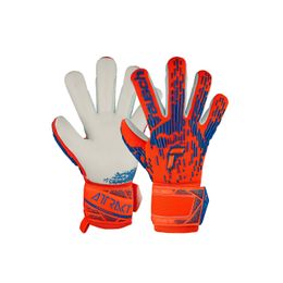 Torwarthandschuhe Reusch "Attrakt Freegel Silver", Damen, Gr. 11, orange (orange, blau), 56% Elastodien, 34% Polyester, 5% Lederimitat, mehrfarbig, Handschuhe, mit Evolution Negative Cut