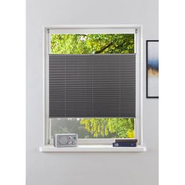 Plissee OTTO HOME "LAHOLM UNI", grau, B:90cm H:130cm, Obermaterial: 100% Polyester, Plissees, Fixma&szlig;, Klemmtr&auml;ger in Unifarben passend zum Plissee -NEUHEIT