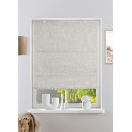 Rollo OTTO HOME "RIOLA", beige (braun), B:80cm H:210cm, Polyester, Rollos, Faltrollo in trendiger Leinenoptik, Lichtschutz, NEUHEIT