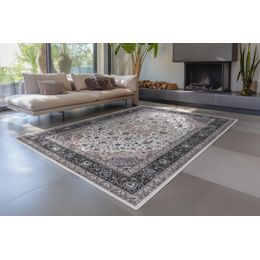 Teppich Kayoom "Rocks 425", rosa (elfenbein), B:240cm H:6mm L:330cm, Polyester, Teppiche, Teppich, Kurzflor, Orient Optik, Wohnzimmer