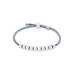 Armband Liebeskind Berlin "Brick", edelstahlfarben, blau, Armb&auml;nder, Damen, 21cm, Edelstahl Textil, Edelstahl, Textil, Armband