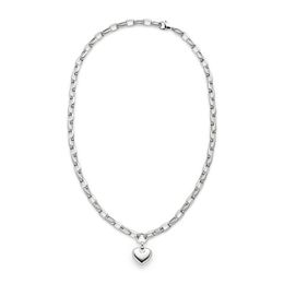 Kette mit Anh&auml;nger s.Oliver "Chunky Heart, Herz", silber (edelstahlfarben), Halsketten, Damen, Edelstahl, L: 55 B: 6,7mm, B:6,7mm