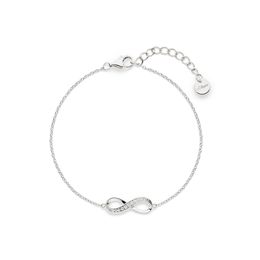 Armband s.Oliver "Infinity, Unendlichkeitsschleife", edelstahlfarben, kristallwei&szlig;, kristallwei&szlig;, Armb&auml;nder, Damen, 20cm, Silber 925 (Sterlingsilber), Armband, mit Zirkonia (synth.)