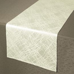 Tischl&auml;ufer Delindo Lifestyle "TENDENCE" Gr. 1, beige (creme), B:140cm L:40cm, Polyester, Tischdecken, Jacquard, Fleckschutz, 180 g/m&sup2;