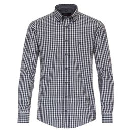 Langarmhemd Casamoda "Casamoda Freizeithemd kariert", Herren, Gr. XL, Normalgr&ouml;&szlig;en, blau (graues dunkelblau), 100% Baumwolle, kariert, l&auml;ssig geschnitten, Hemden