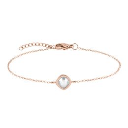 Armband Tamaris "Shiny Stones", ros&eacute;goldfarben, wei&szlig;, wei&szlig;, Armb&auml;nder, Damen, 21cm, Edelstahl, Armband, mit Zirkonia (synth.)