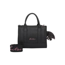 Henkeltasche Fritzi aus Preussen "Eco Square", Damen, Gr. B/H/T: 9cm x 21cm x 26cm, schwarz, unifarben, Taschen, aus veganen und recycelten Materialien