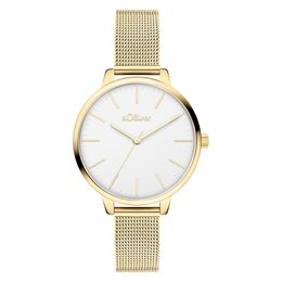 Quarzuhr s.Oliver "Lovely Time", gold (goldfarben), Armbanduhren, Damen, Quarzuhr, Armbanduhr, Damenuhr, Edelstahlarmband, analog