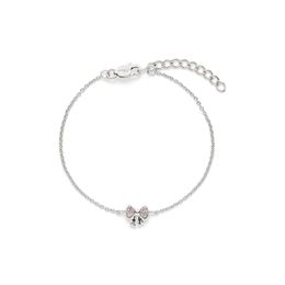 Armband s.Oliver "Bow, Schleifen-Design", silberfarben, rosa, rosa, Armb&auml;nder, M&auml;dchen, 15,4cm, Silber 925 (Sterlingsilber), Armband, mit Zirkonia (synth.)