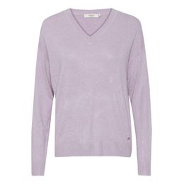 Strickfleece-Pullover oxmo "Strickpullover OXHelle", Damen, Gr. M, lila (lila rose melange), Obermaterial: 80% Viskose CV. 20% Nylon NY., Pullover