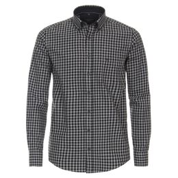 Flanellhemd Casamoda "Casamoda Flanellhemd kariert", Herren, Gr. M, Normalgr&ouml;&szlig;en, blau (graues dunkelblau), 100% Baumwolle, kariert, l&auml;ssig geschnitten, Hemden