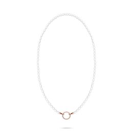Perlenkette Tamaris "Pearl Charms", ros&eacute;goldfarben, wei&szlig;, Halsketten, Damen, Edelstahl Perlen, L: 45 B: 4,4mm, Edelstahl, Perlen, Perlenkette, mit Glasperle, B:4,4mm
