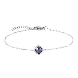 Armband Tamaris "Shiny Stones", edelstahlfarben, flieder, flieder, Armb&auml;nder, Damen, 21cm, Edelstahl, Armband, mit Zirkonia (synth.)