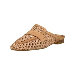 Pantolette Paul Green "Paul Green Pantoletten Leder/Textil", Damen, Gr. 38, braun, Leder, Textil, Schuhe Pantolette