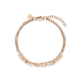Armband s.Oliver "Infinity Beads, Unendlichkeitsschleife", ros&eacute;goldfarben, rosa, rosa, Armb&auml;nder, Damen, 21cm, Edelstahl, Armband, mit Kristallstein (synth.)