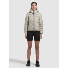 Steppjacke Khujo "NARGO", Damen, Gr. XXL, beige (beige hellgr&uuml;n), Web, 100% Polyester, unifarben, slim fit h&uuml;ftlang, eingesetzt elastischer Bund, Jacken Steppjacke