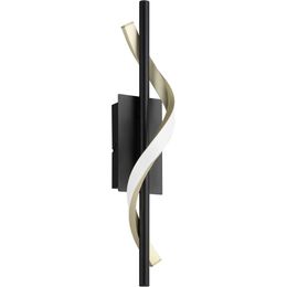 Eglo Wandleuchte "CONAPRATO Wandlampe - Alu, Stahl - LED - 8,8W - IP20", schwarz, messing, geb&uuml;rstet, 1, H: 46,5cm, 1 Stk., Leuchten, Wandstrahler, Wandspot, Wohnzimmer, Flur, L14 x H46,5 x AL8 cm, Wandleuchte